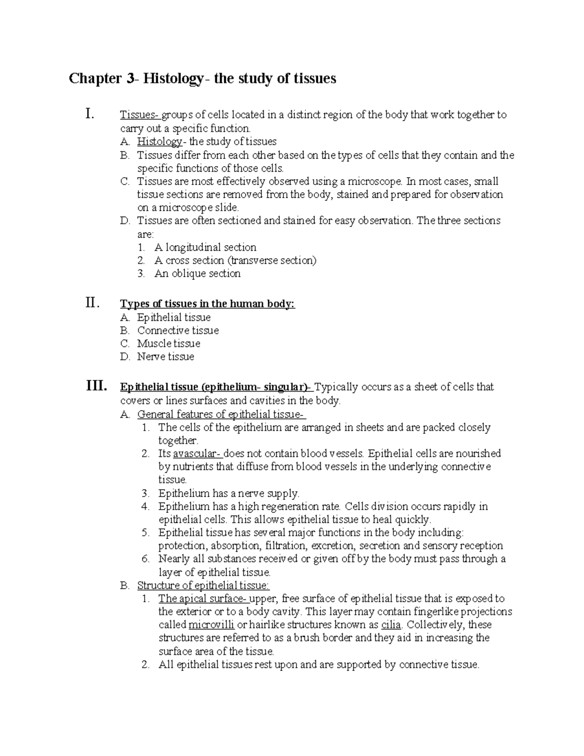 Histology of Human Tissues: Overview of Types and Functions (BIO 101 ...