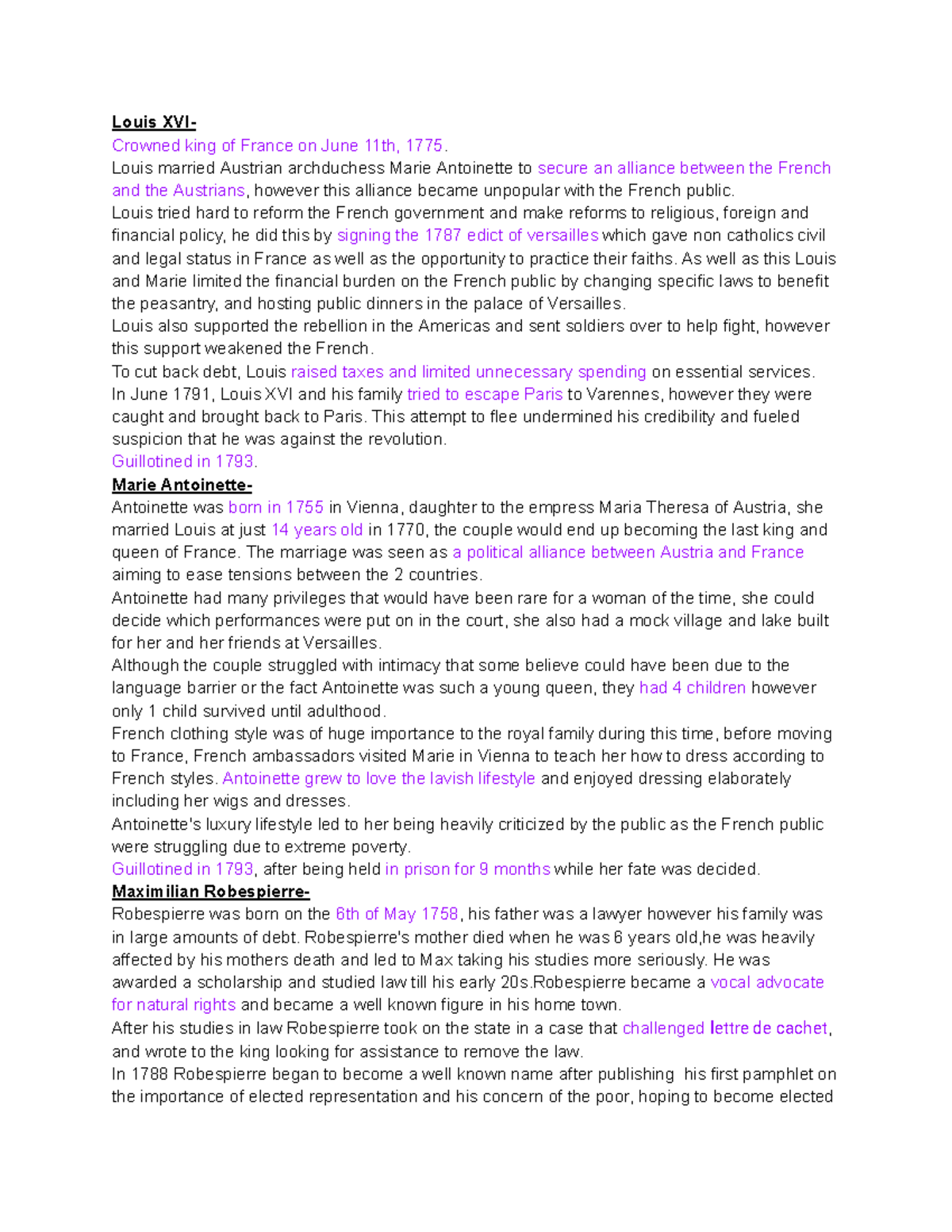 French Revolution: Key Figures and Their Impact - Studocu