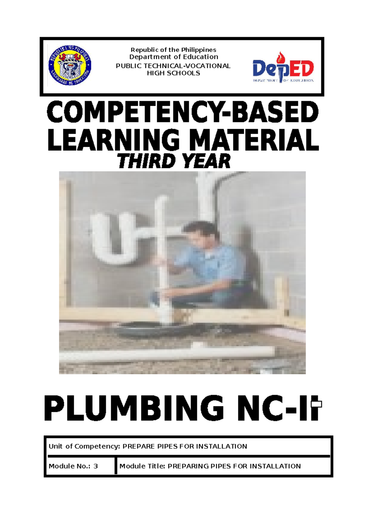 Y3 - Module 3: Preparing Pipes for Installation Guide - Studocu