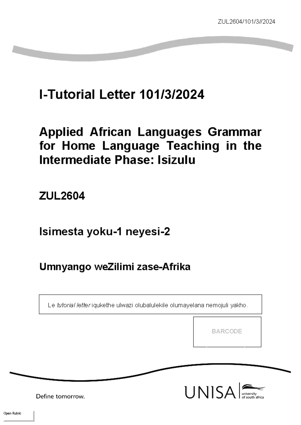 Isizulu - Ikuhluzwa kwenkondlo - Inganekwane yindaba exoxwa ngenhloso ...