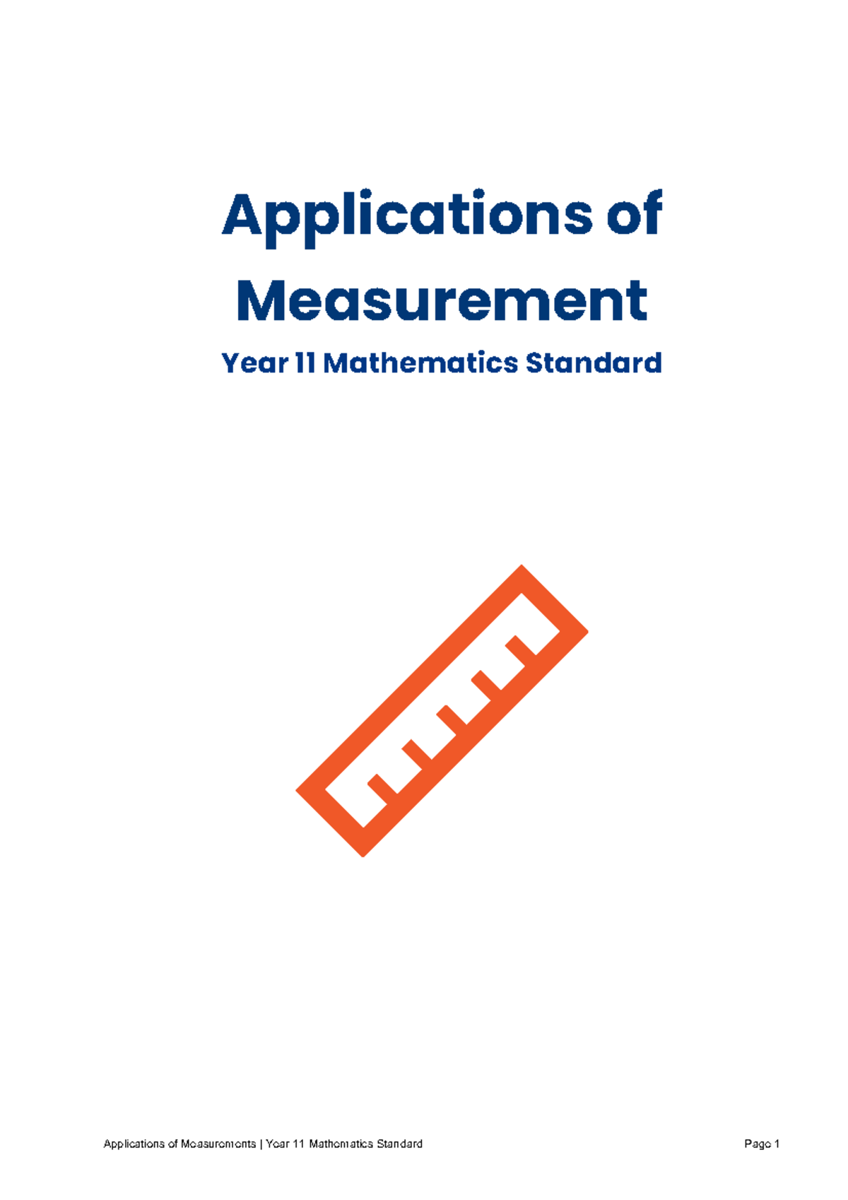 Guided Practice Booklet - Applications of Measurement Year 11 Math ...