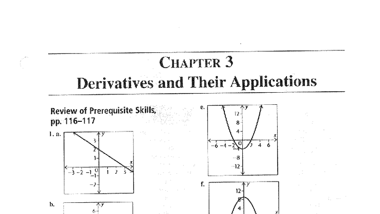 MCV4U Chapter 3: Derivatives and Their Applications Solutions - Studocu