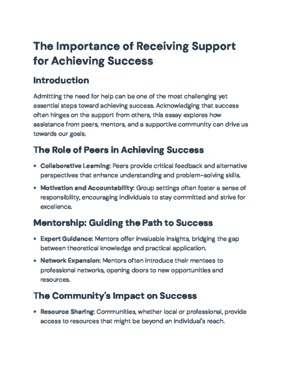 The Importance of Support for Achieving Success: Insights & Guidance ...