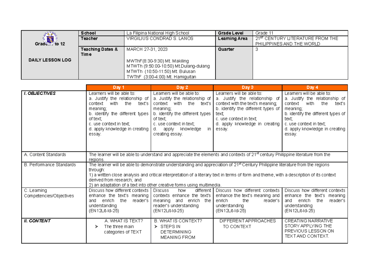 21ST Century Literature - Different Context Enhance THE TEXT Meaning ...