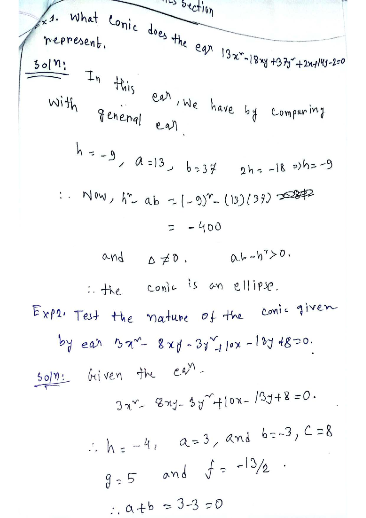 MAT 104 - Conic Sections: Ellipses, Parabolas, and Hyperbolas - Studocu