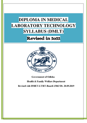study material 1st year - DETAILED SYLLABUS (DMLT) (DIPLOMA IN MEDICAL ...