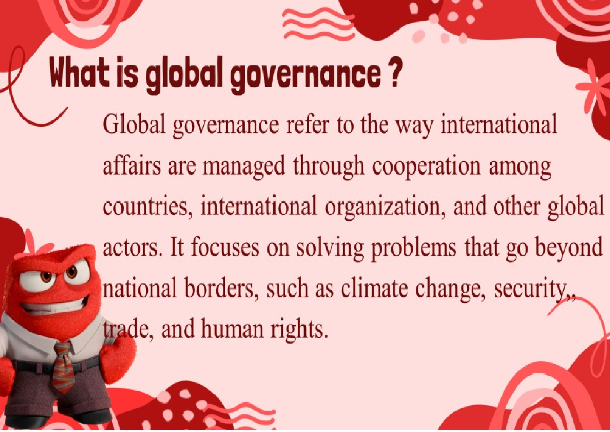 Global Governance: Key Concepts and Challenges - Report KAY 101 - Studocu
