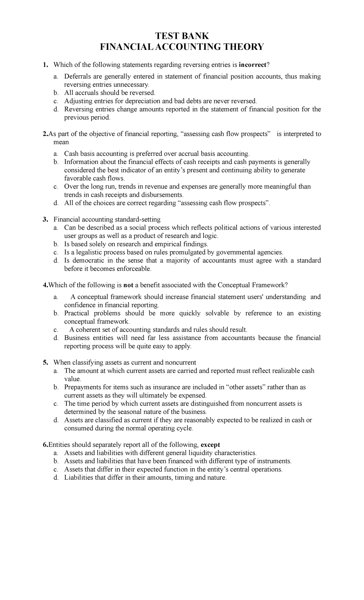 TEST BANK - Financial Accounting Concepts and Principles - Studocu