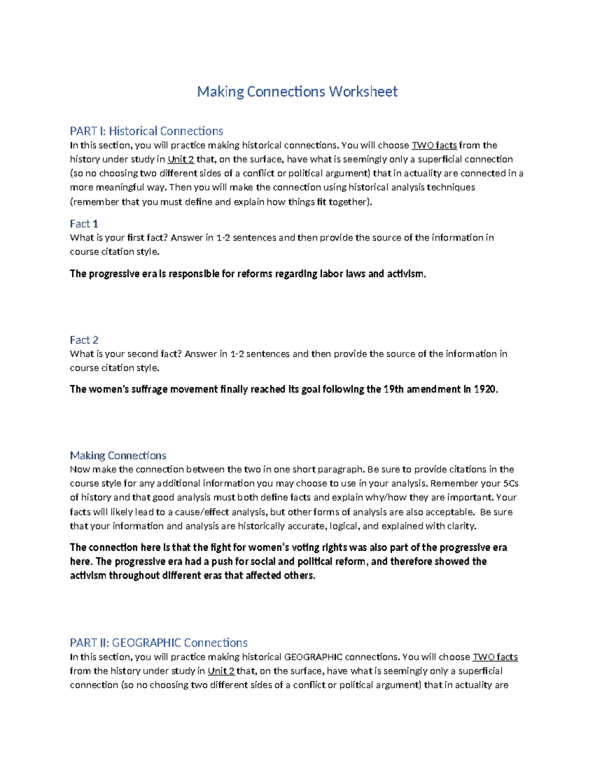 Making Connections Worksheet SPR 2024 - Making Connections Worksheet ...
