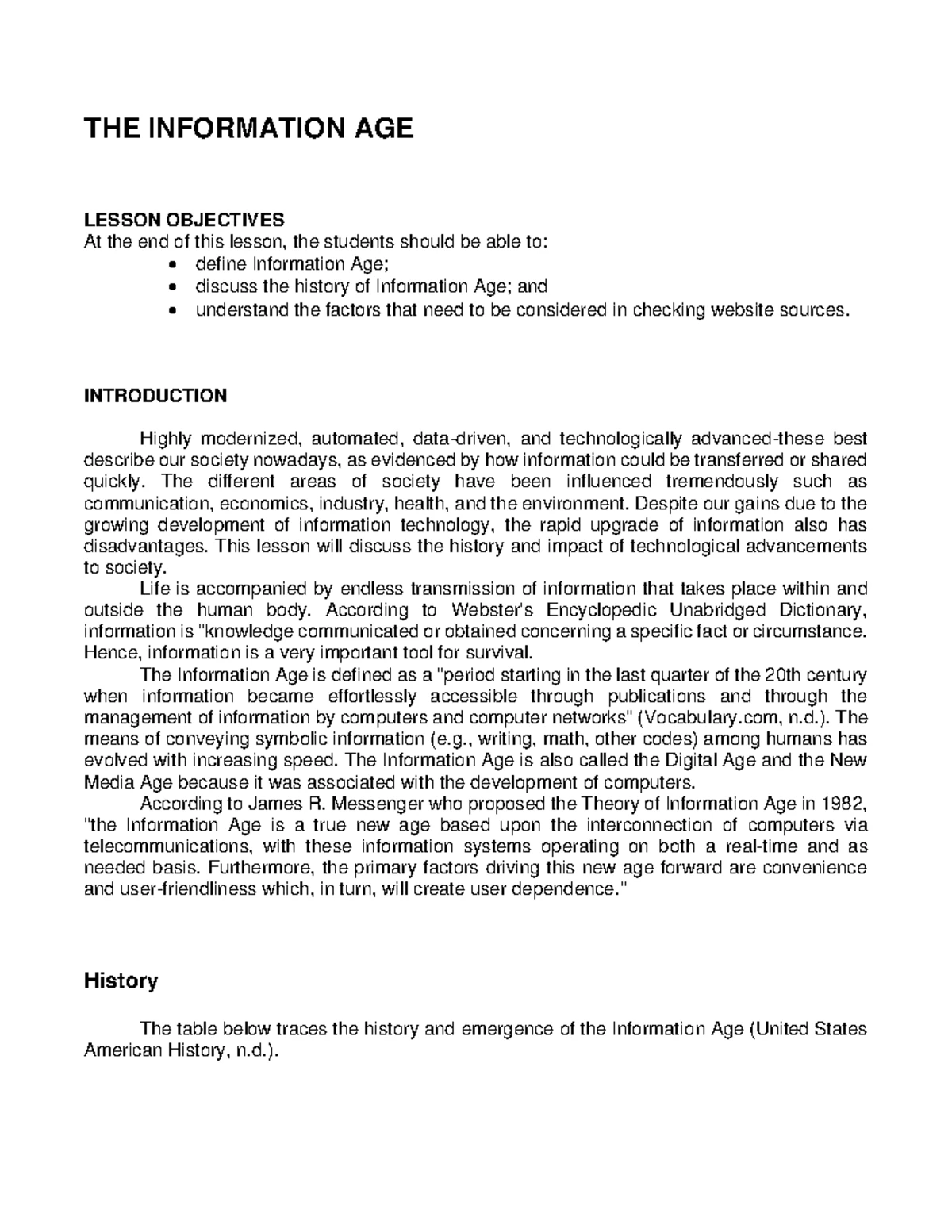 Timeline of the Information Age: Key Milestones and Developments - Studocu