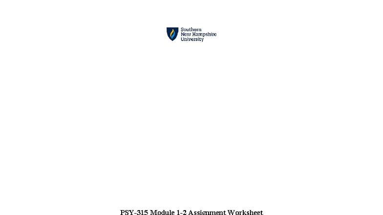 PSY-315 Module 1-2 Assignment: Psychoanalytic & Cognitive Therapies ...