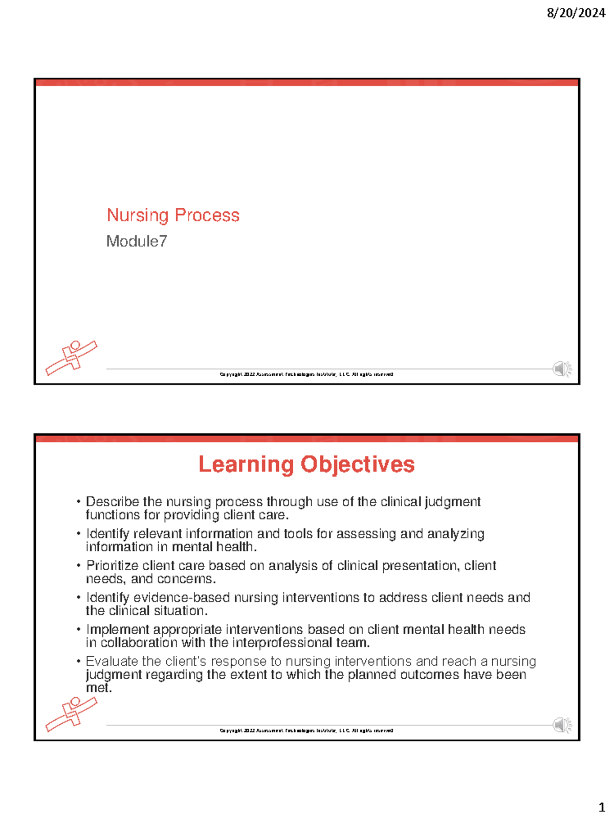 Module 7: Nursing Process Overview and Clinical Judgment - Studocu