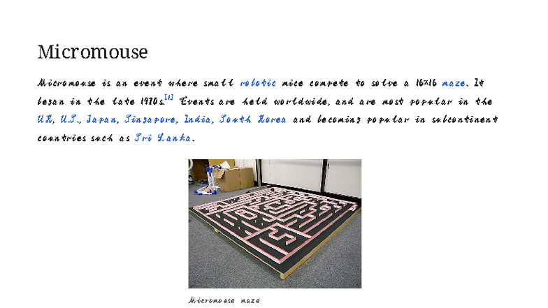 Micromouse Competition Overview: Robots in Maze Solving - Studocu