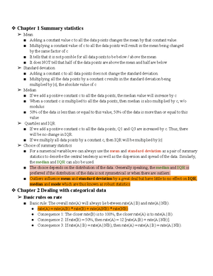 GEA1000 Cheat Sheet - Summary Quantitative reasoning with data - Chapter 1 – Getting Data 1 .2 ...