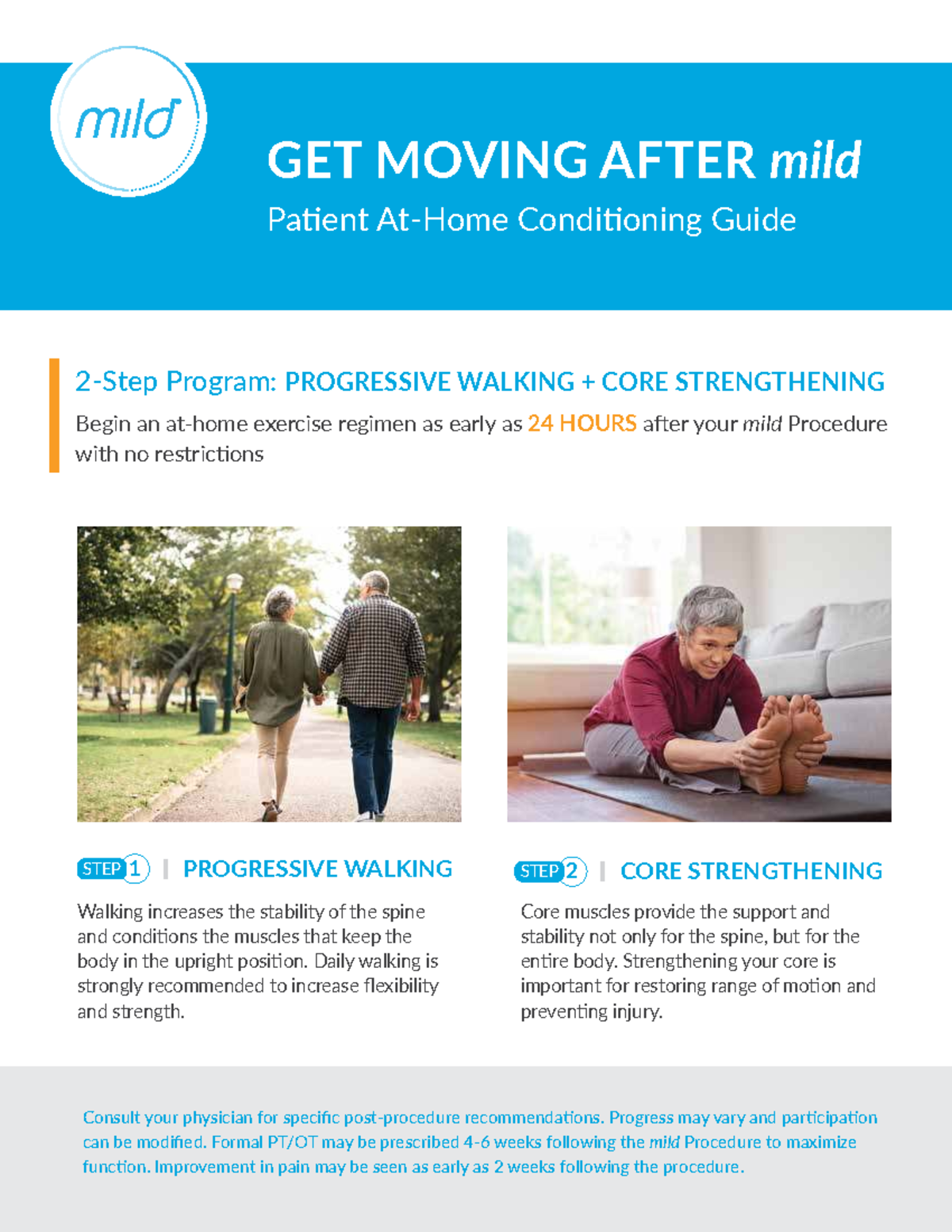 MILD Post-Op Exercise Guide: Progressive Walking & Core Strengthening - Studocu