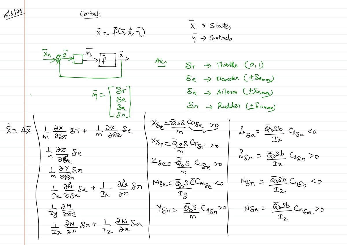 Aircraft stability control - Control: X States X FCx, x in) n Controls ...
