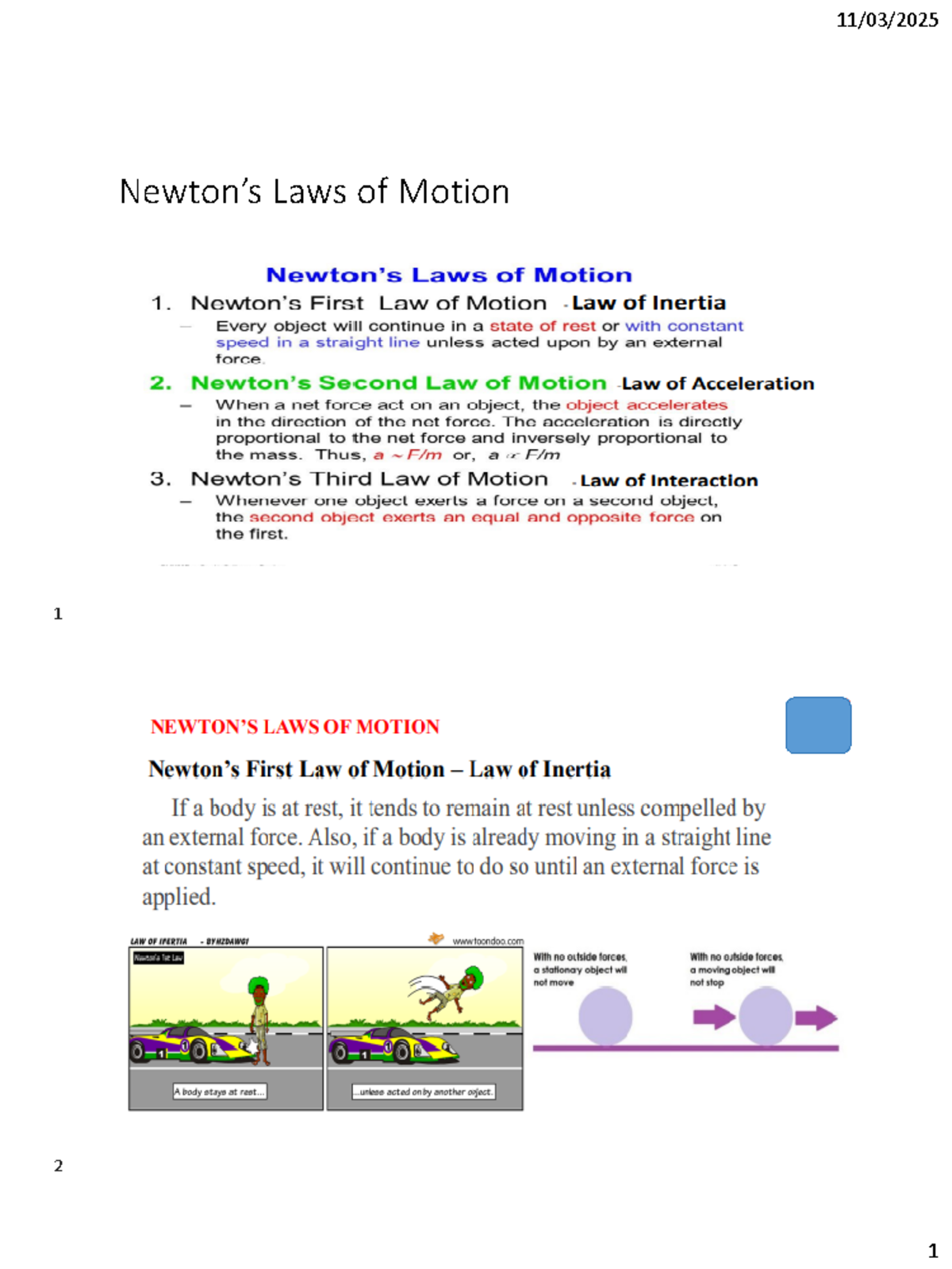 General Physics Newtons Laws of Motion - BS Psychology - Newton’s Laws ...