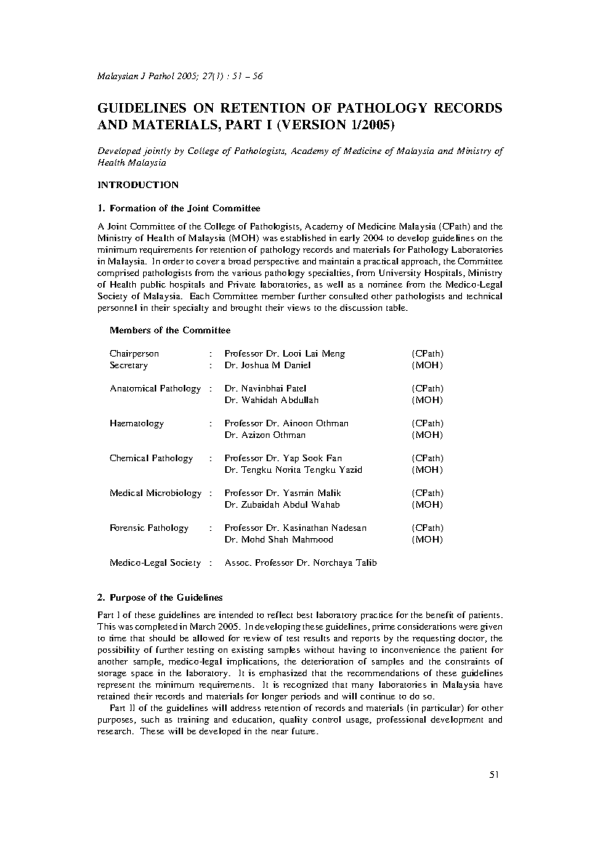 10-guideline on retention of records - RETENTION OF PATHOLOGY RECORDS ...