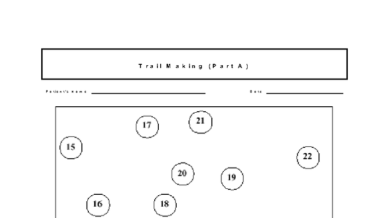 Trail Making Test (Part A & B) Instructions and Scoring Guide - Studocu