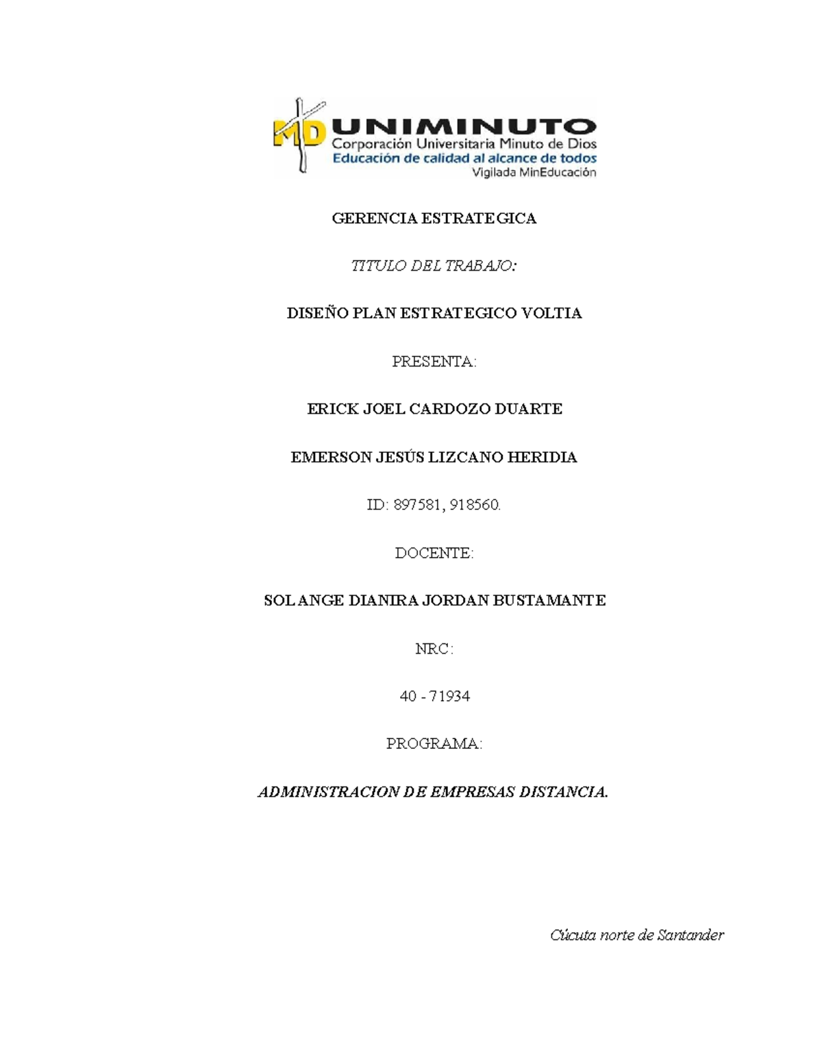 Gerencia Estratégica de Colombina: Diseño de Plan Estratégico UNI 2-PT ...
