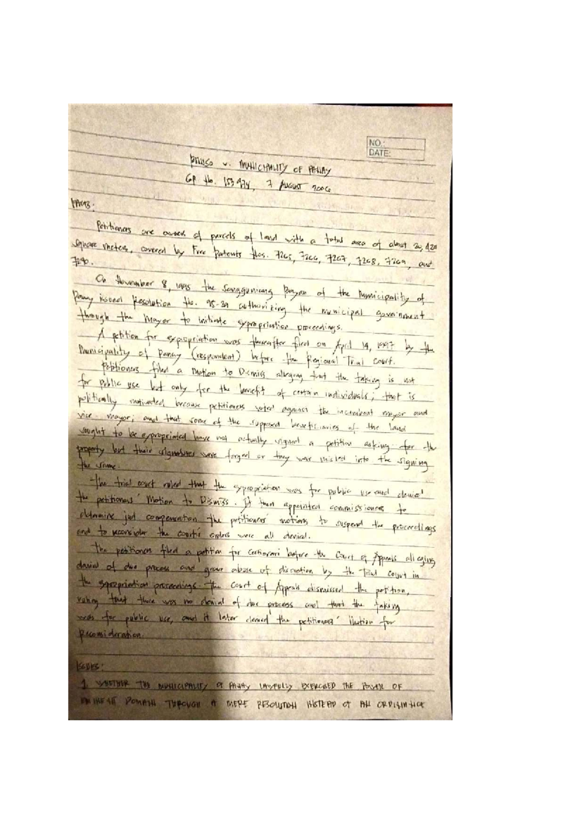 Beluso v. Municipality of Panay: Expropriation Case Study Analysis ...
