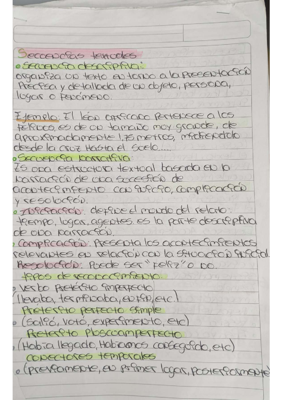 Secuencia Textual Descriptiva y Narrativa SECORDCia: Ejemplos y ...