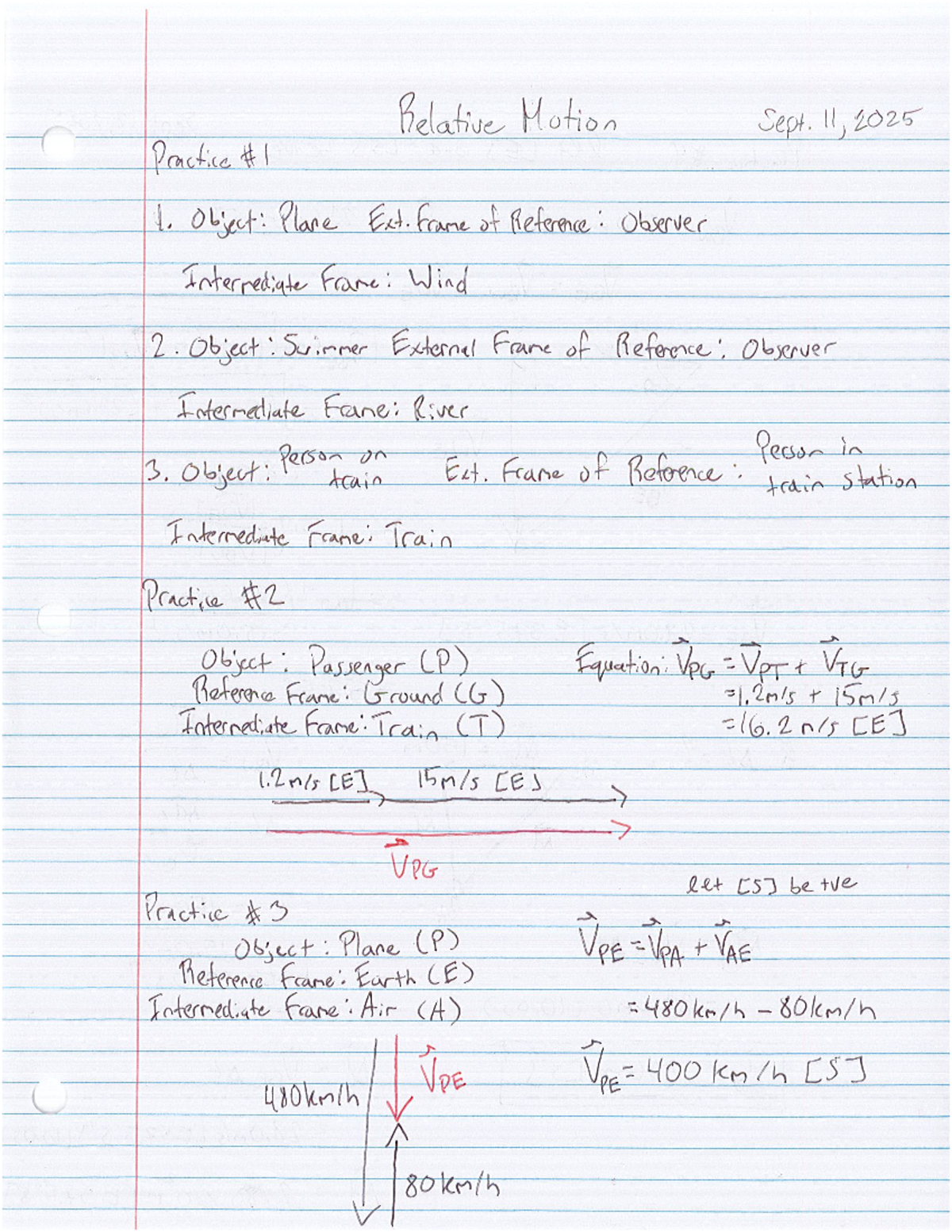 Relative Motion Practice 1 - Sept. 11, 2025 - Studocu