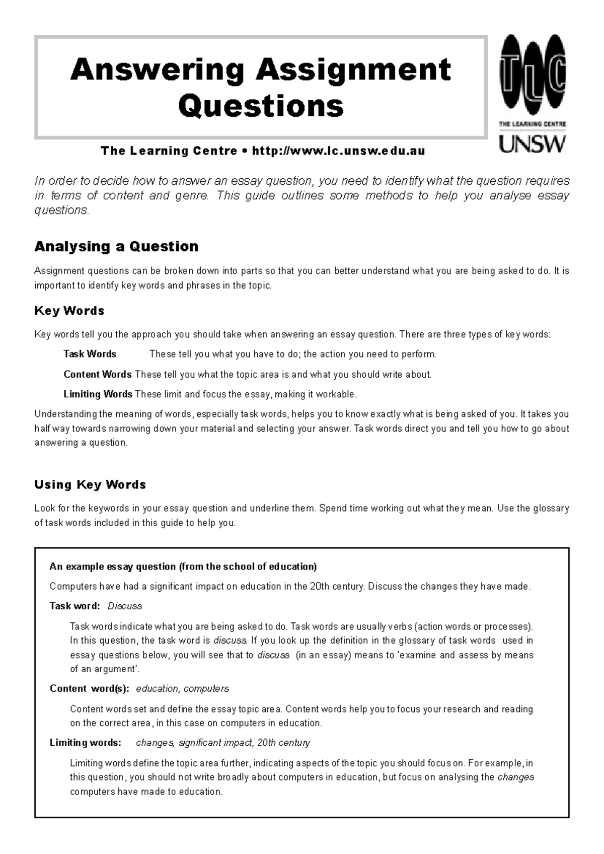 Sample/practice exam 13 August 2017, questions and answers - Answering ...