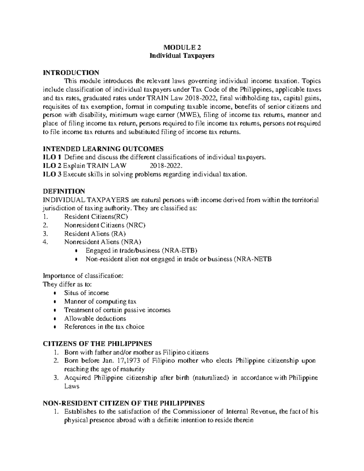 Chapter 2: Individual Income Taxation Overview (2023) - Studocu