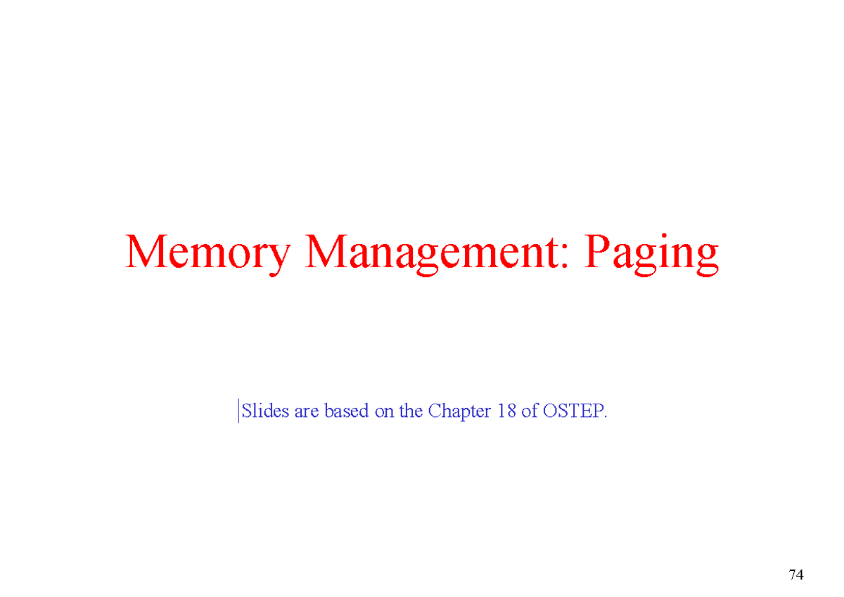 Memory Management: Paging Overview and TLB Concepts (CS 101) - Studocu