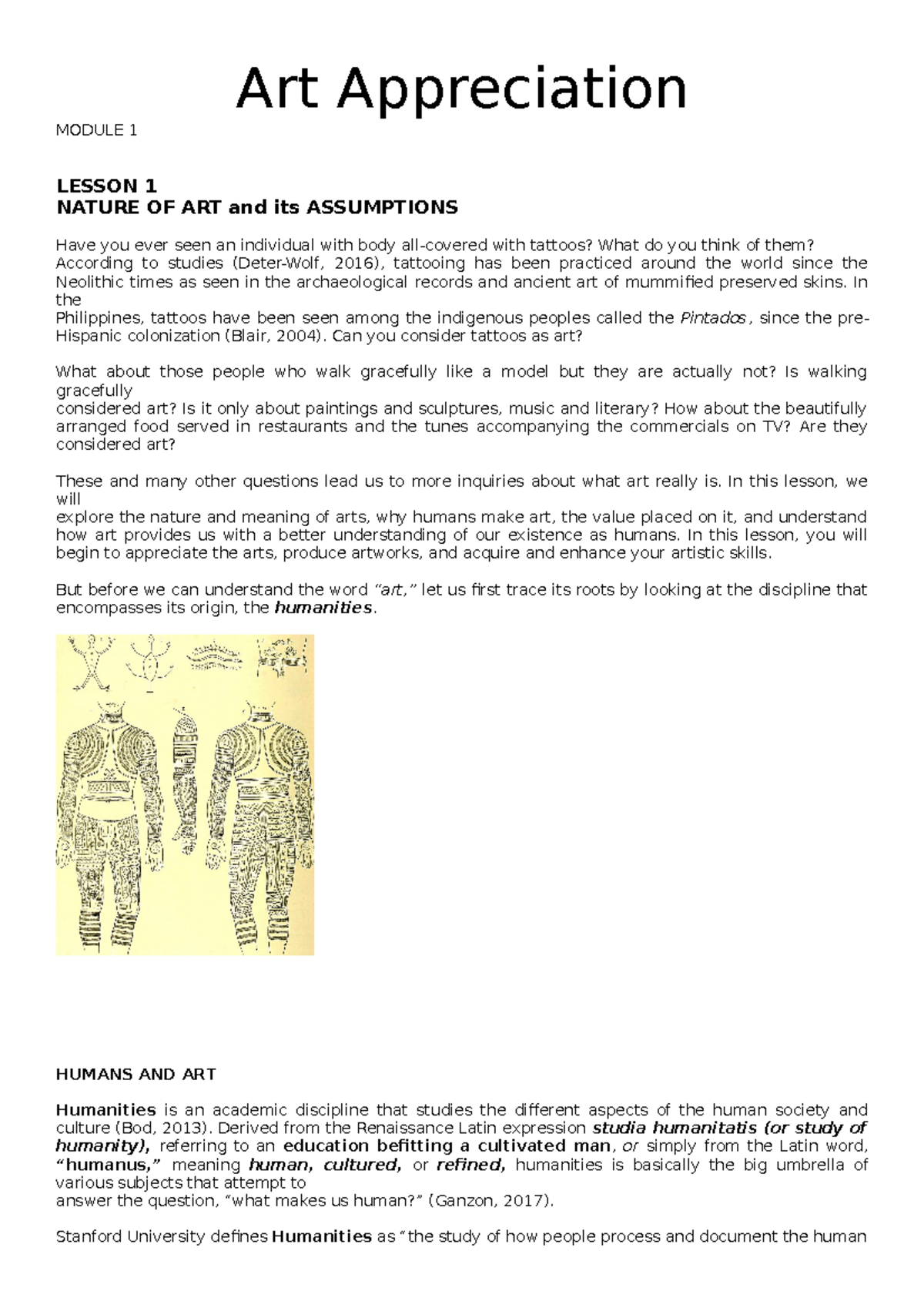 Cd3615a82cd98f04c2441262053 c225f-1 - Art Appreciation MODULE 1 LESSON ...
