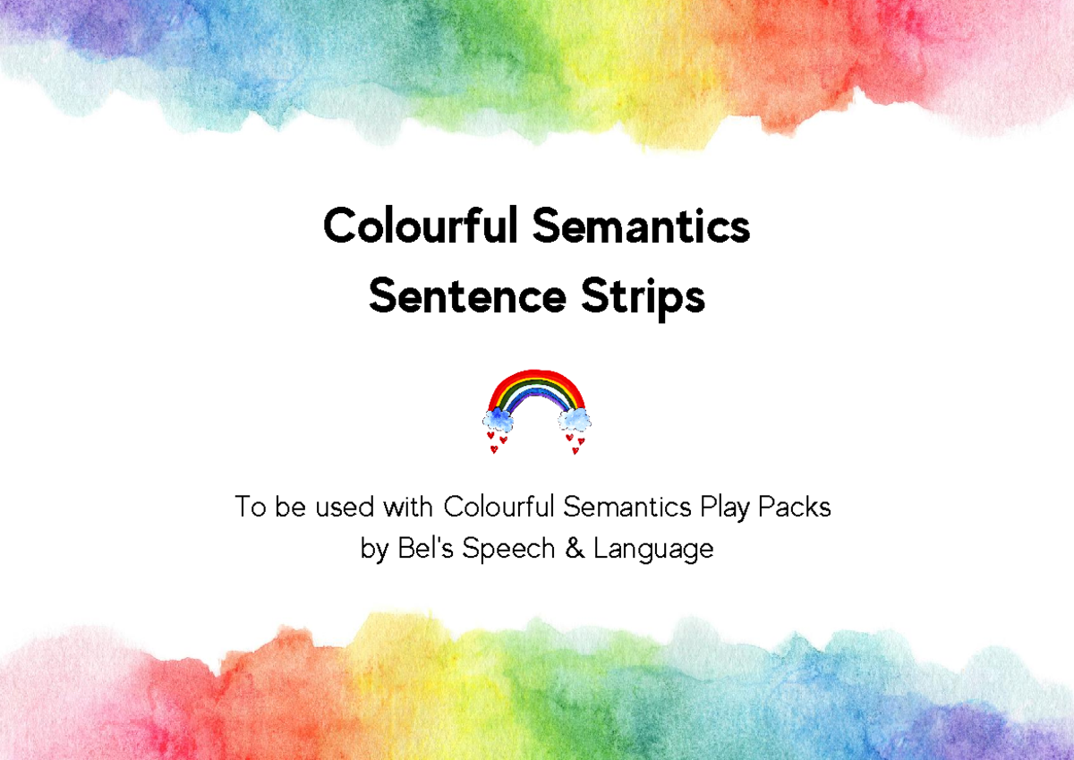 Colourful Semantics Sentence Strips for Teaching & Learning Activities ...