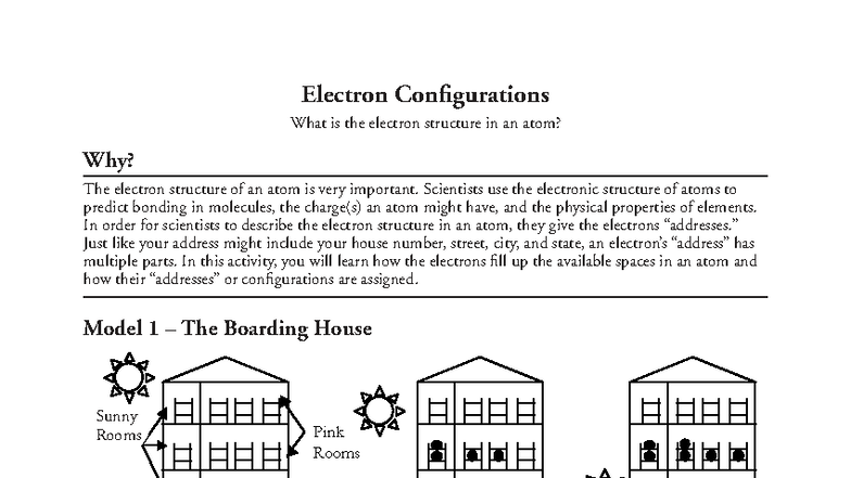 Electron Configuration POGIL: Understanding Atomic Structure - Studocu