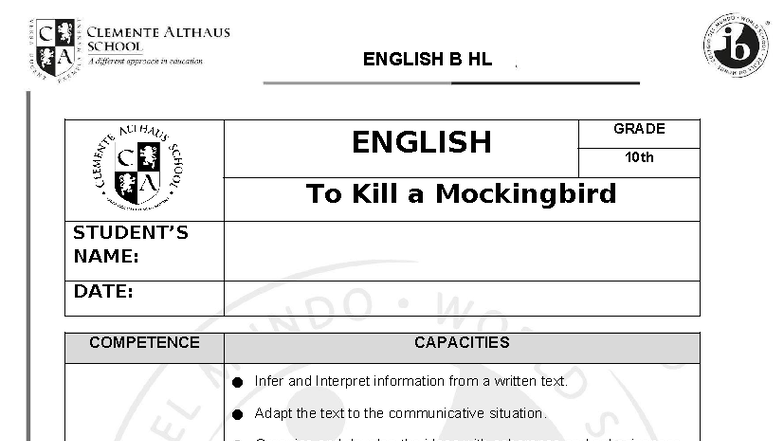 ENGLISH B HL GRADE 10: Chapter 22 Analysis of To Kill a Mockingbird ...