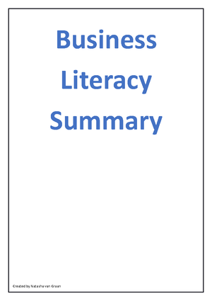 [Solved] ICB BUSINESS LITERACY NOTES - business literacy (BUSL3) - Studocu