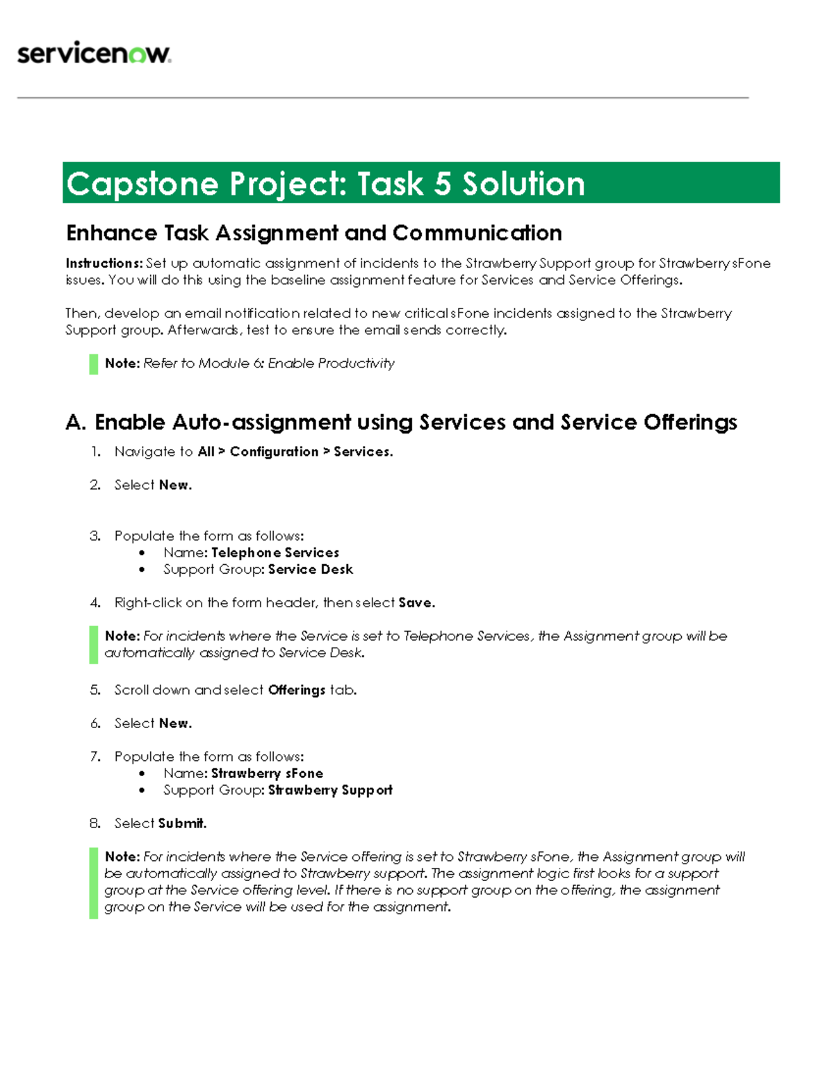 Capstone Project: Task 5 Solution for Strawberry sFone Support - Studocu