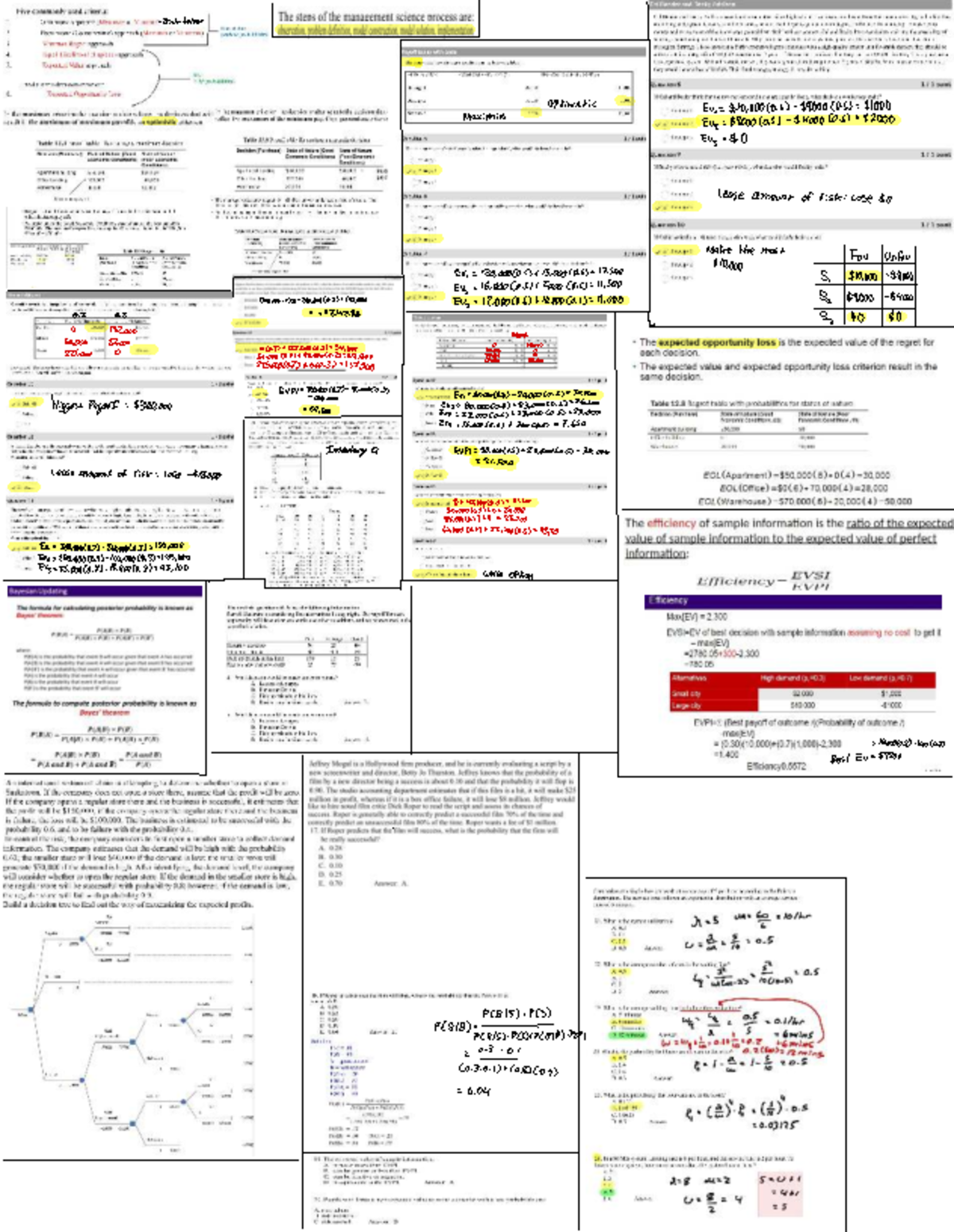 Cheat Sheet for Midterm BDM: Risk Analysis and EV Calculations - Studocu