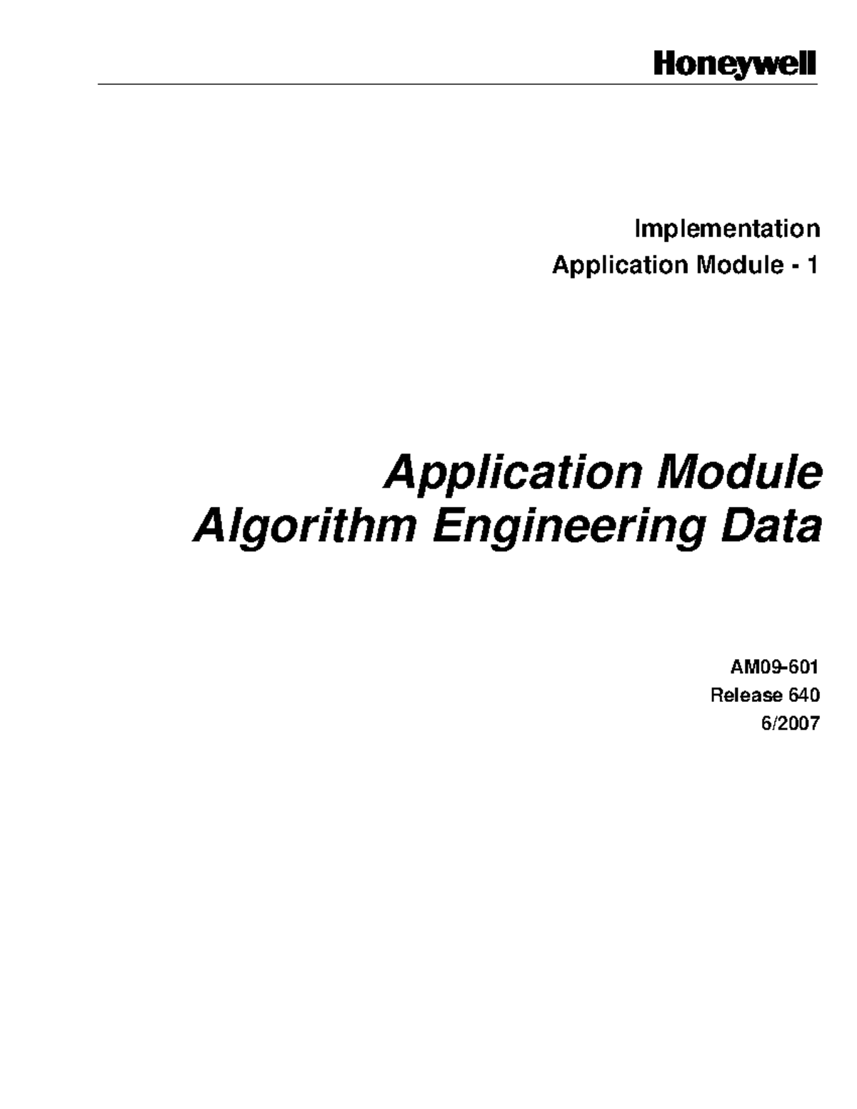 AM09601: Algorithm Engineering Data Overview and Implementation Guide ...