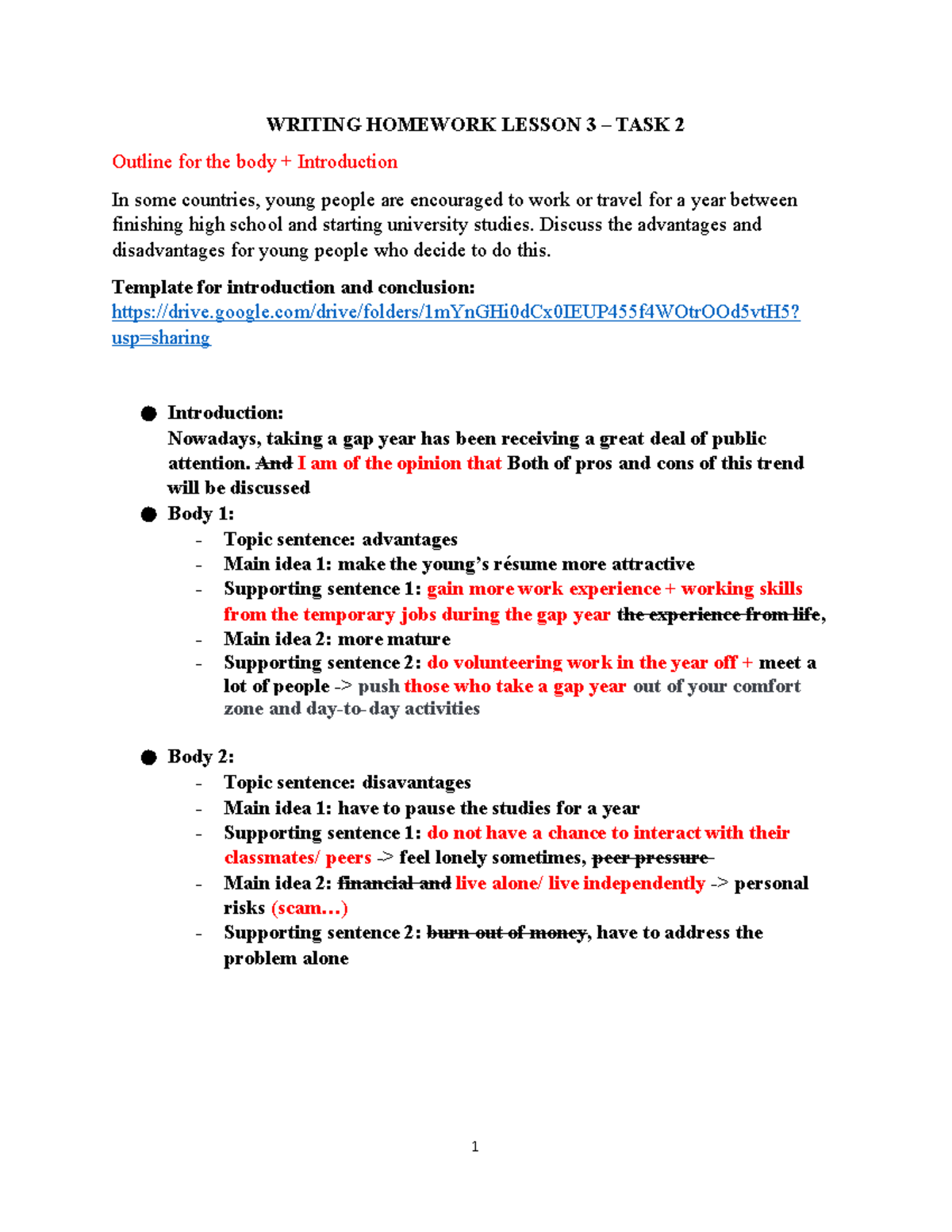 Writing Homework Lesson 3 - TASK 2 - WRITING HOMEWORK LESSON 3 – TASK 2 ...