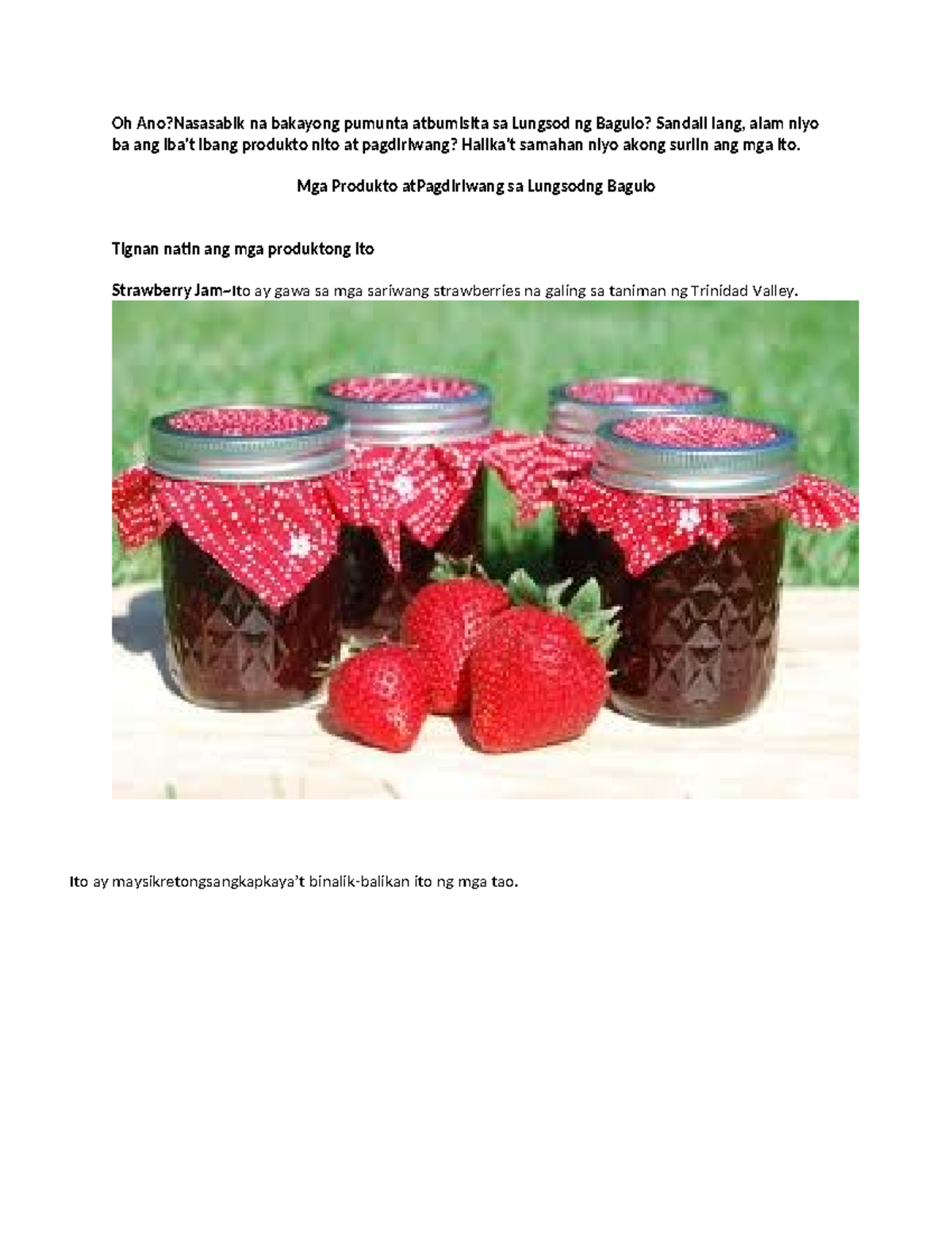 Ang kwento - SAMPLE NOTES - ####### Oh Ano?Nasasabik na bakayong ...