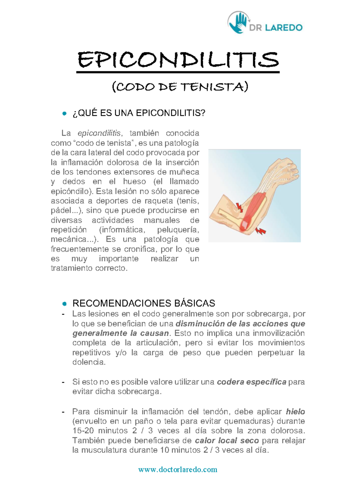 Recomendaciones y Ejercicios para Epicondilitis (Codo de Tenista) - Studocu