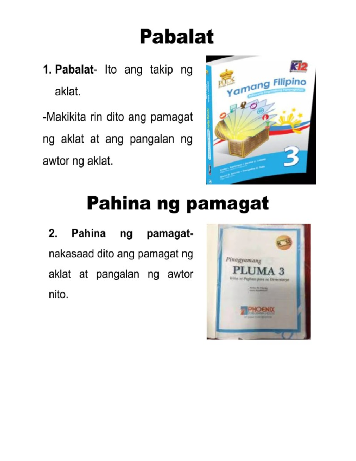 BAHAGI NG AKLAT - LECTURE NOTES - K12 MODULE SUMMARY - Studocu