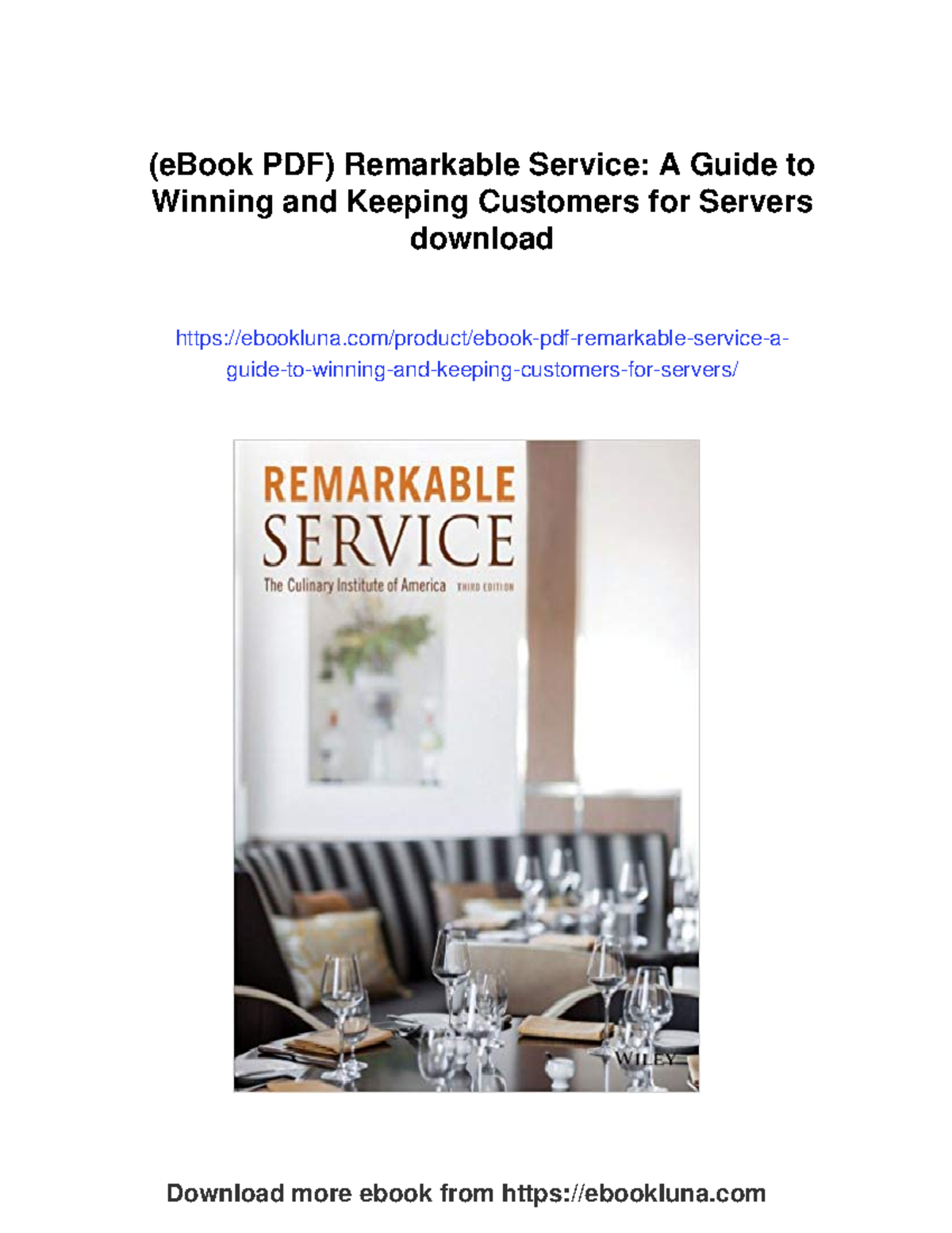 Remarkable service: A guide to winning and keeping customers - Studocu