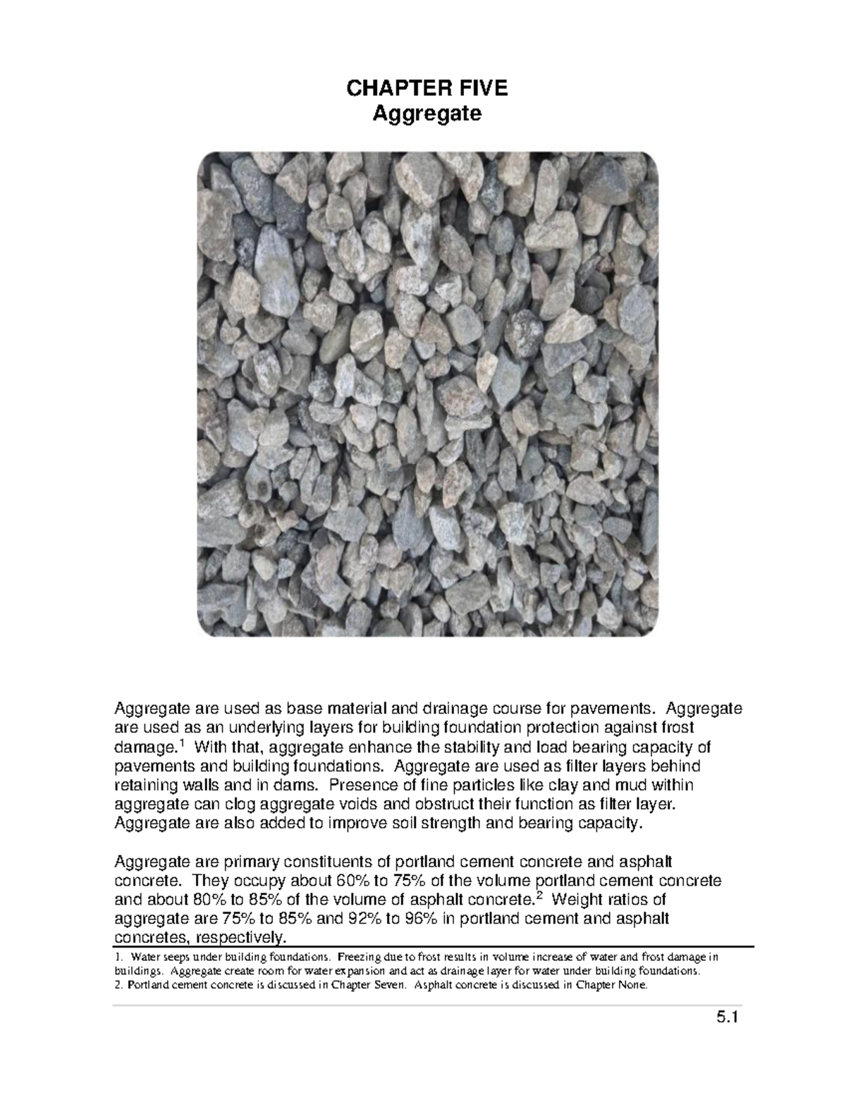CHAPTER 5: Aggregate Properties and Testing Methods in Concrete - Studocu