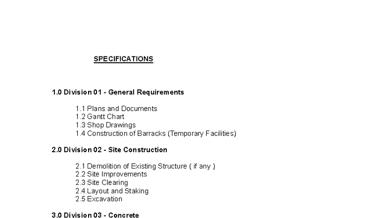 Div 1-16: General Requirements & Specifications for Barracks ...