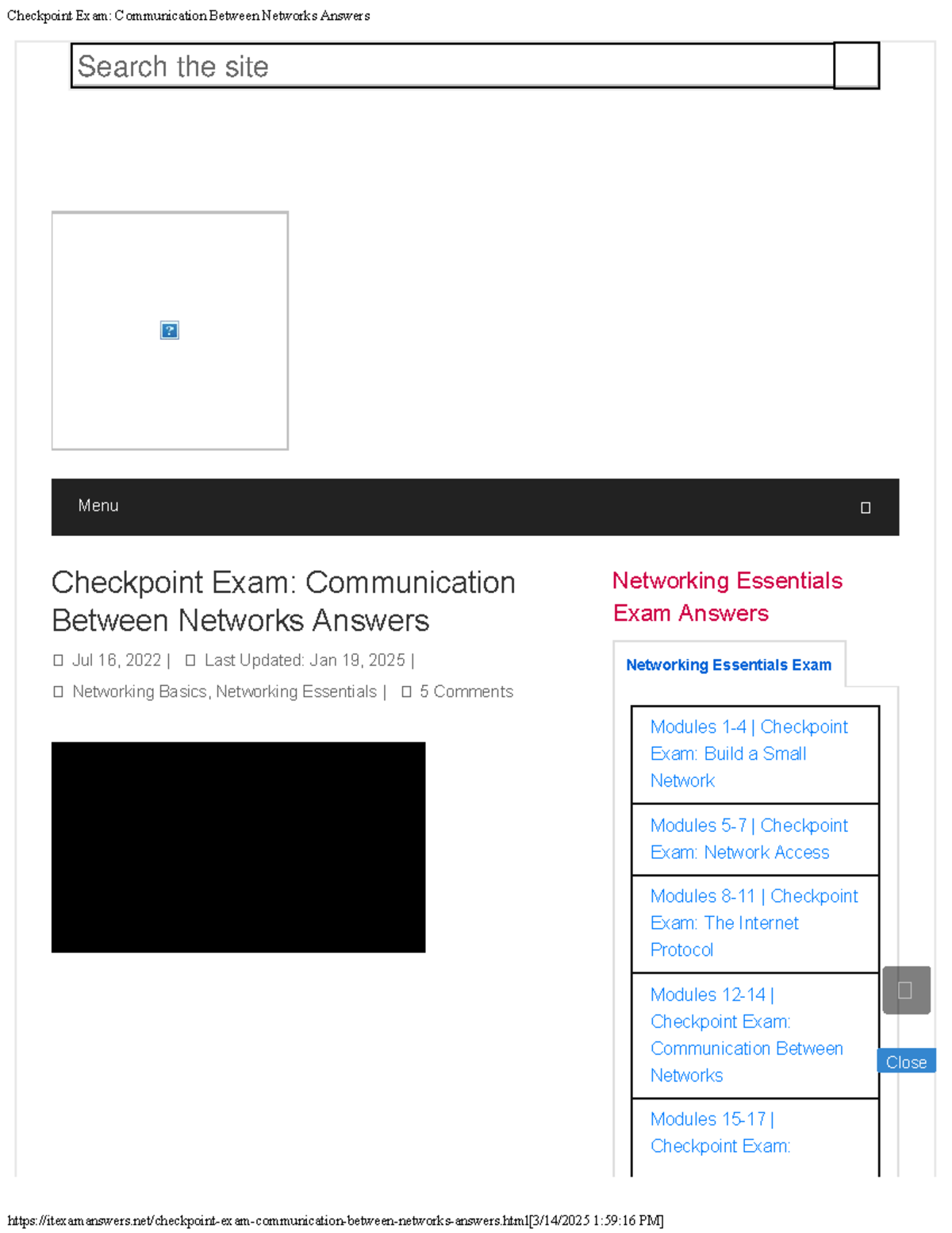 Networking Essentials Checkpoint Exam: Communication Between Networks Answers - Studocu