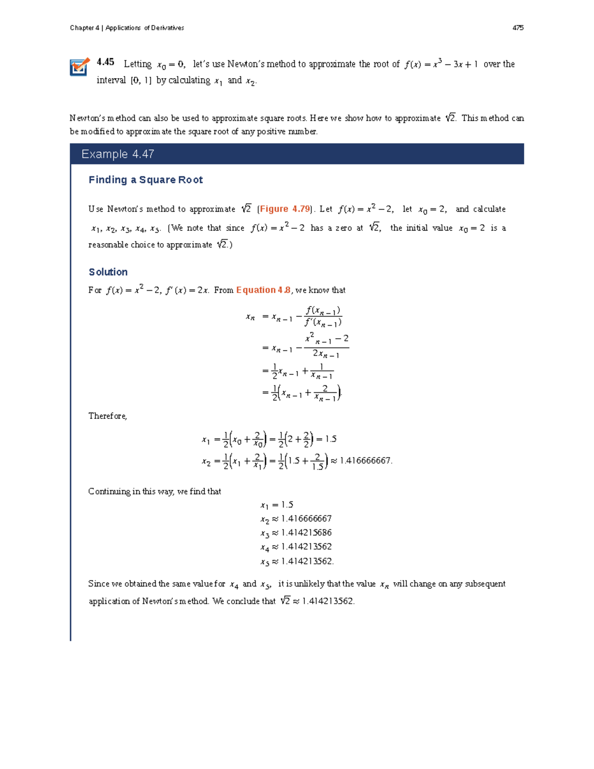Chapter 4: Applications of Derivatives - Approximating Roots and Square ...