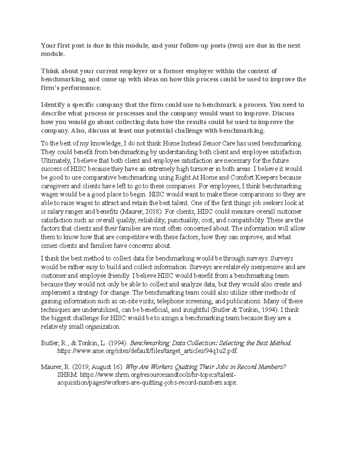 Benchmarking Insights and Challenges for HISC - Discussion Q&A Mod 3 ...