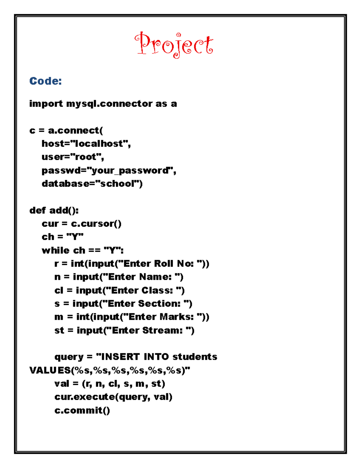 School Management System Project: Student Records Management - Studocu