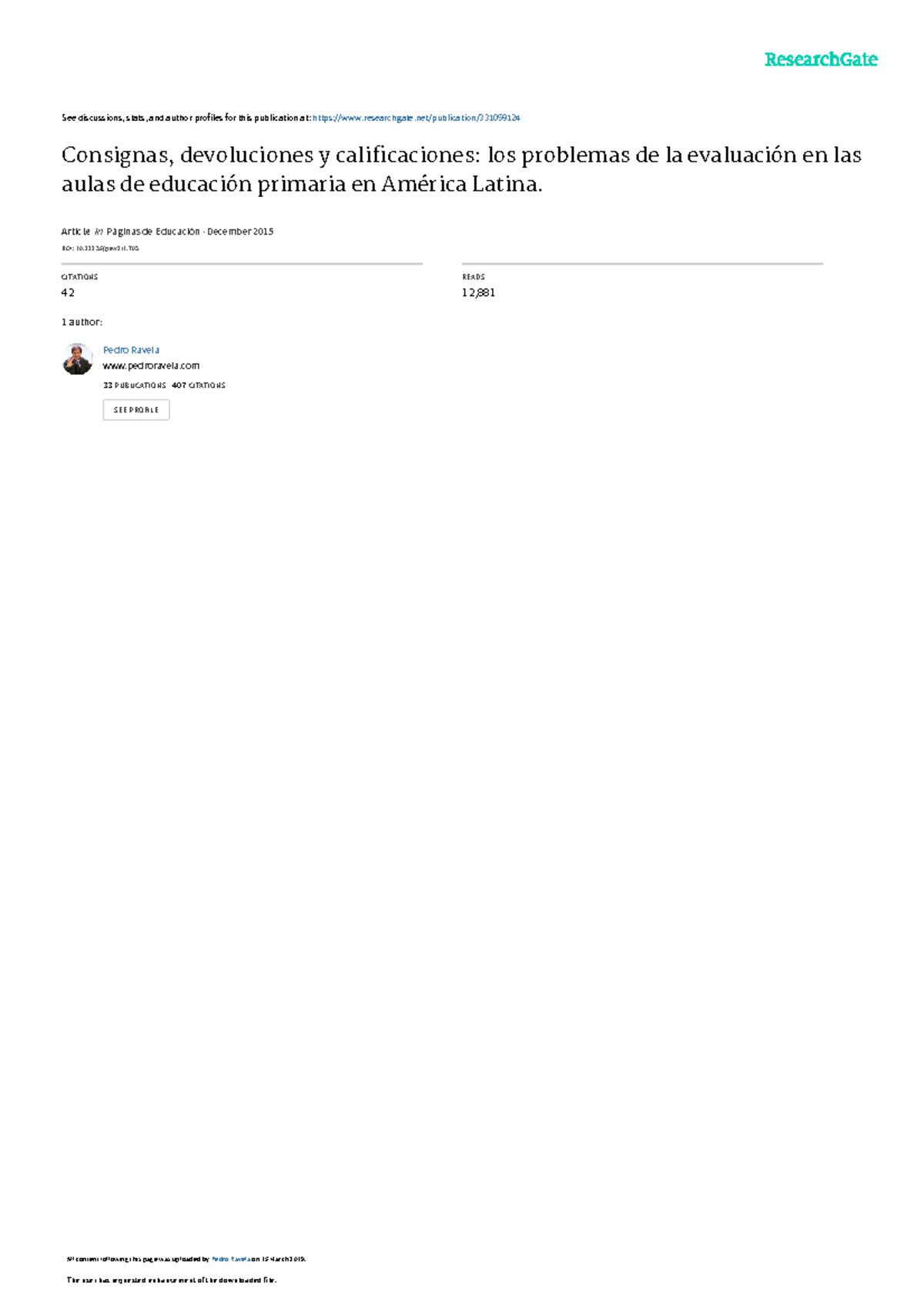 Ravela, Consiganas de trabajo - See discussions, stats, and author ...